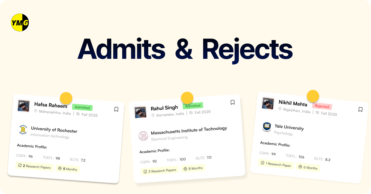 Admits and Rejects | YMGrad
